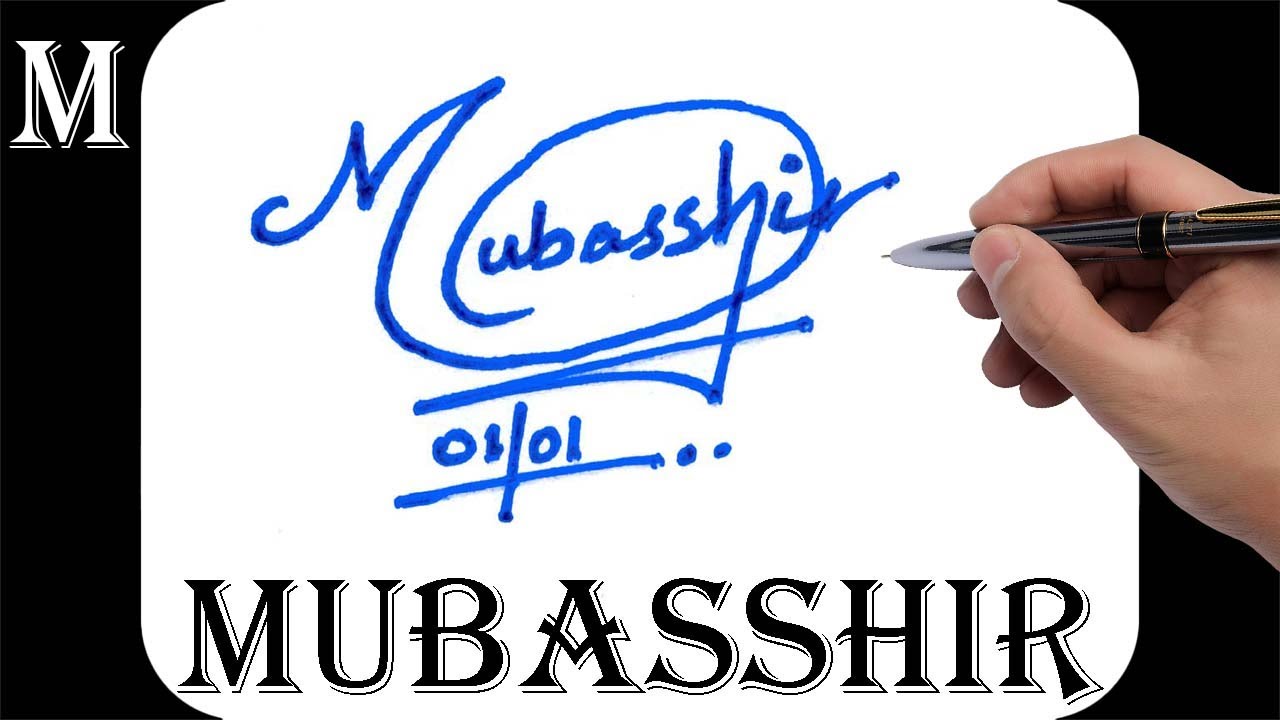 Mubasshir name signature design - M signature style - How to signature ...