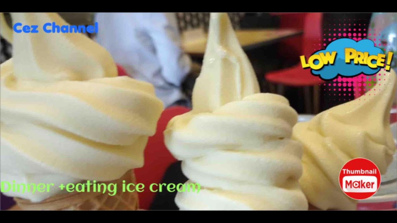 Dinner with eating ice cream at KFC - YouTube