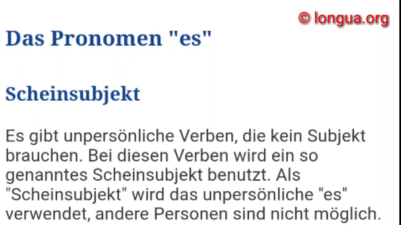 Deutsch lernen - Learn German: Das Pronomen es - longua.org - YouTube