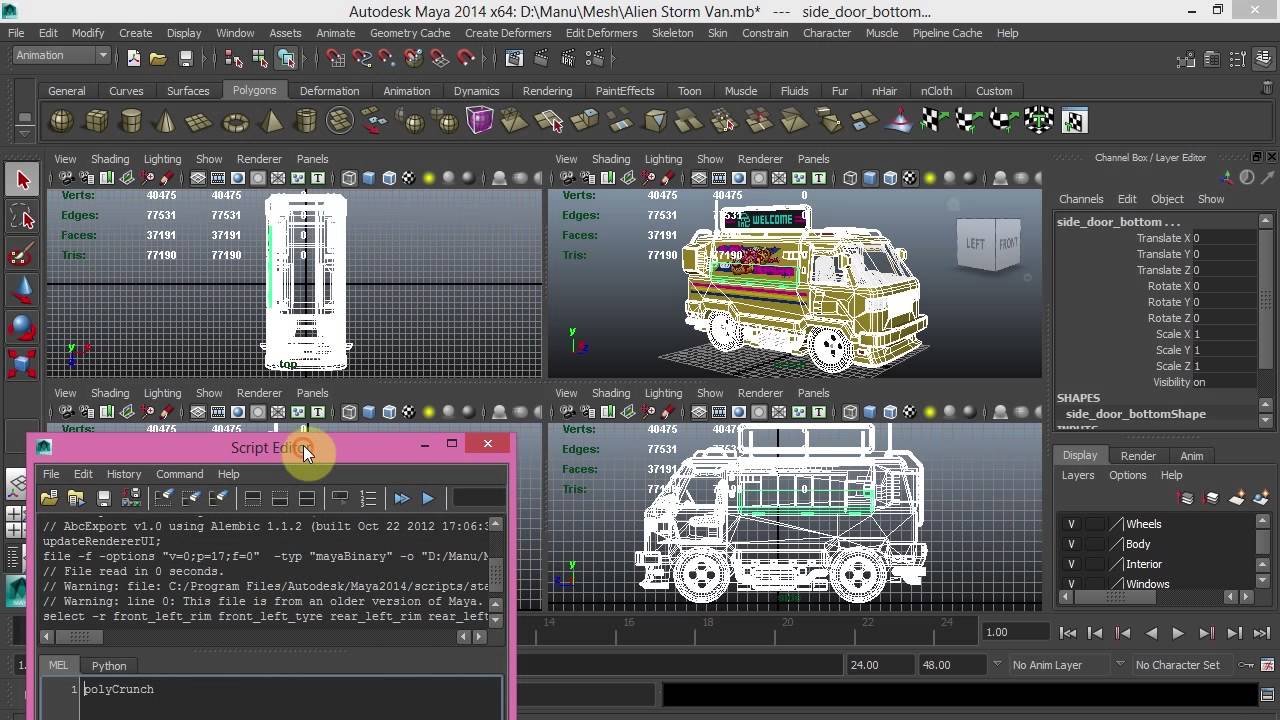 Setup and use Polygon Cruncher for Maya - YouTube