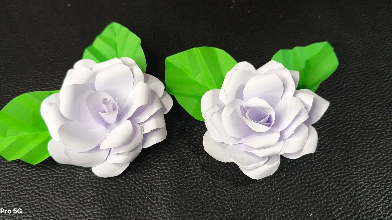 How to make realistic rose paper flower//paper flower making process ...