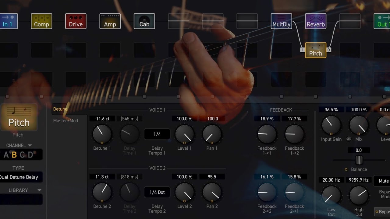 MULTITAP DELAY + DUAL DETUNE DELAY (Fractal FM3 5.02 beta) - YouTube