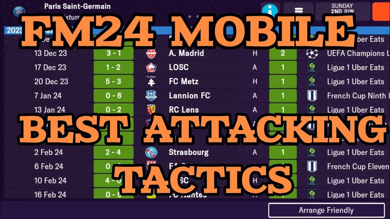 FM24 MOBILE HIGH SCORING TACTICS| 123 LEAGUE GOALS SCORED| - YouTube