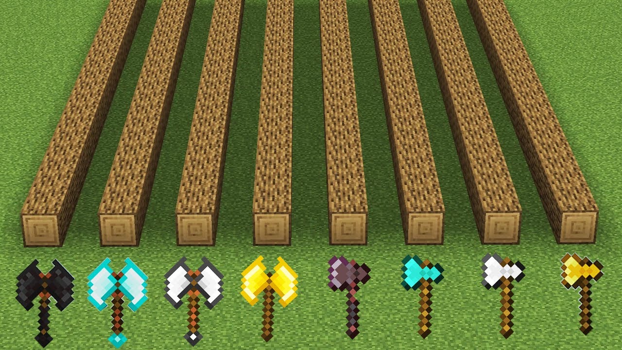 Which Minecraft Axe Is Faster ? - YouTube