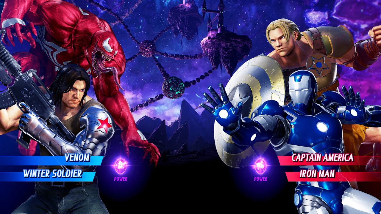 Venom & Winter Soldier vs Cap & Iron Man (Very Hard) - Marvel vs Capcom ...