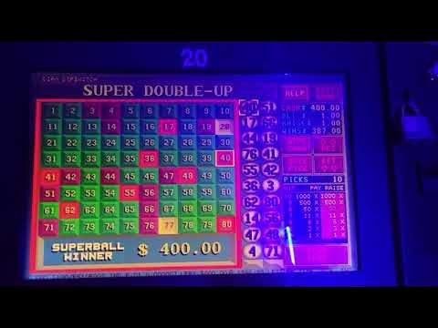 Casino Super Double Up Keno 8 balls on bounce...$400 Win - YouTube