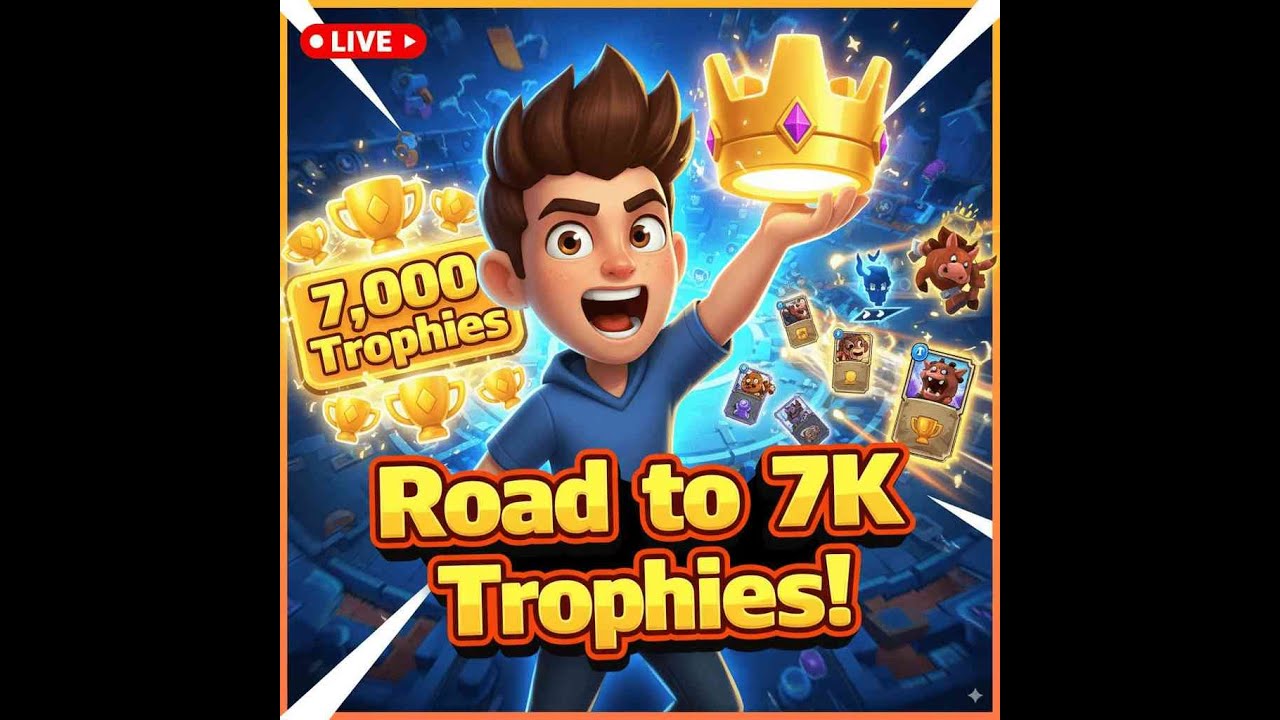 Road to 7K Trophies LIVE 🚀 | New Clash Royale Account Trophy Push ...