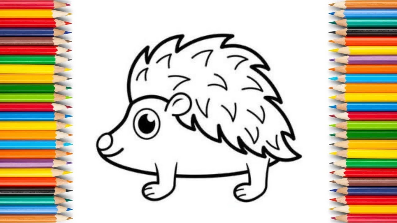 How To Draw A Cute Hedgehog, Painting and Colouring for Kids 🦔 - YouTube