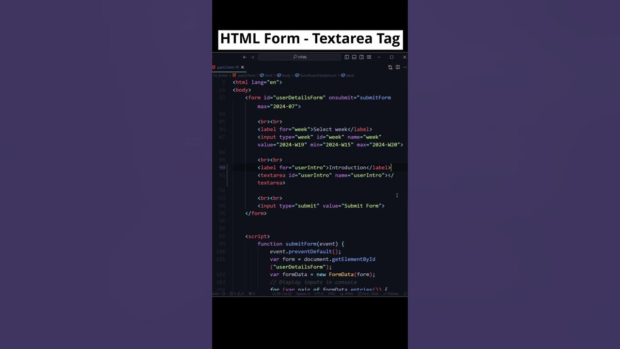 Mastering The Html Textarea Tag Unleash Your Web Forms Potential Htmlform Codewithmayur