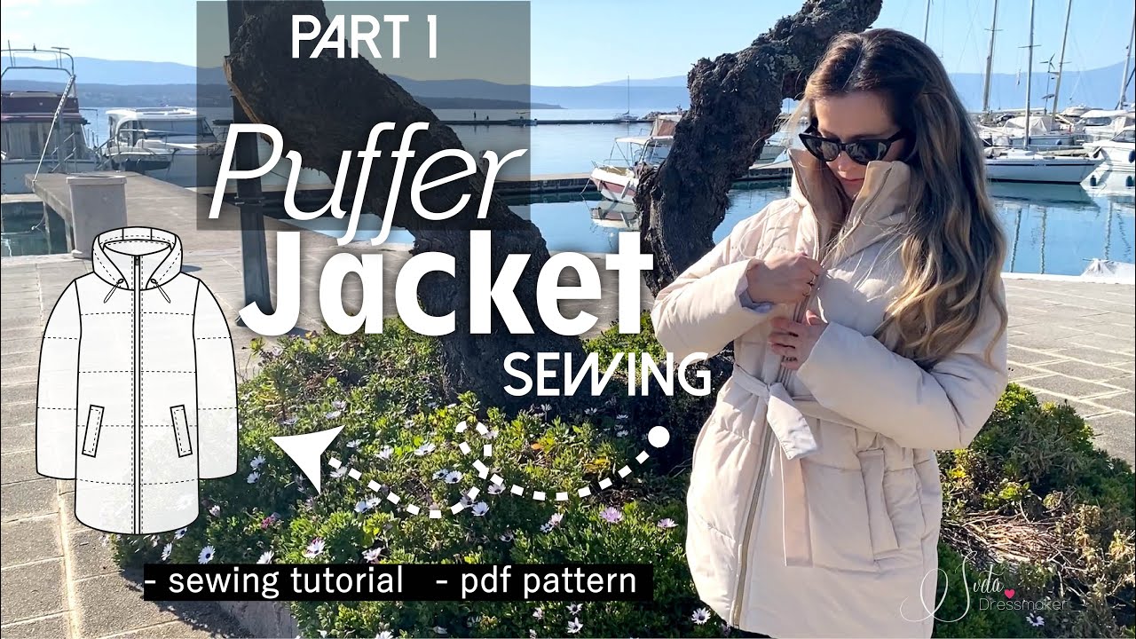 DIY Puffer Jacket / How to sew down padded puffer jacket / Sewing ...