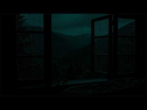 Soft Night Rain in Outside the Bedroom Window | Dark, Cozy Relax Ambience for Sleeping