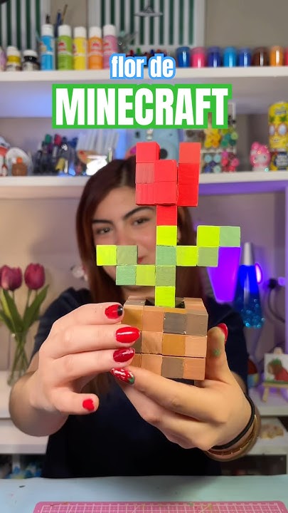 Hice una FLOR de MINECRAFT!😳🌷 #diy #arte #minecraft #pintura #manualidades - YouTube