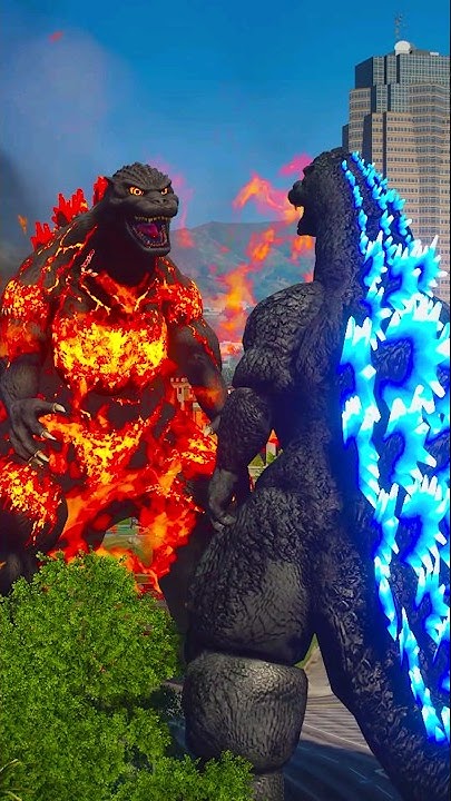 Heisei Godzilla vs Burning Godzilla #shorts #godzilla - YouTube