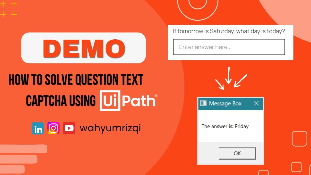 Demo How to solve question text captcha using UiPath - YouTube