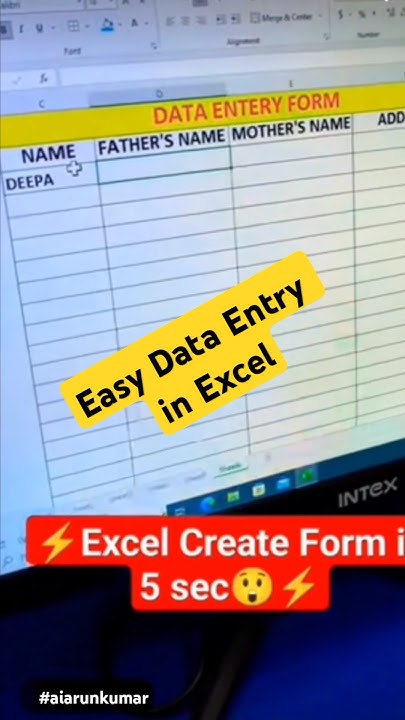 Easy Data Entry In Excel Create Form In Excel Excel Msexcel Exceltips Exceltricks