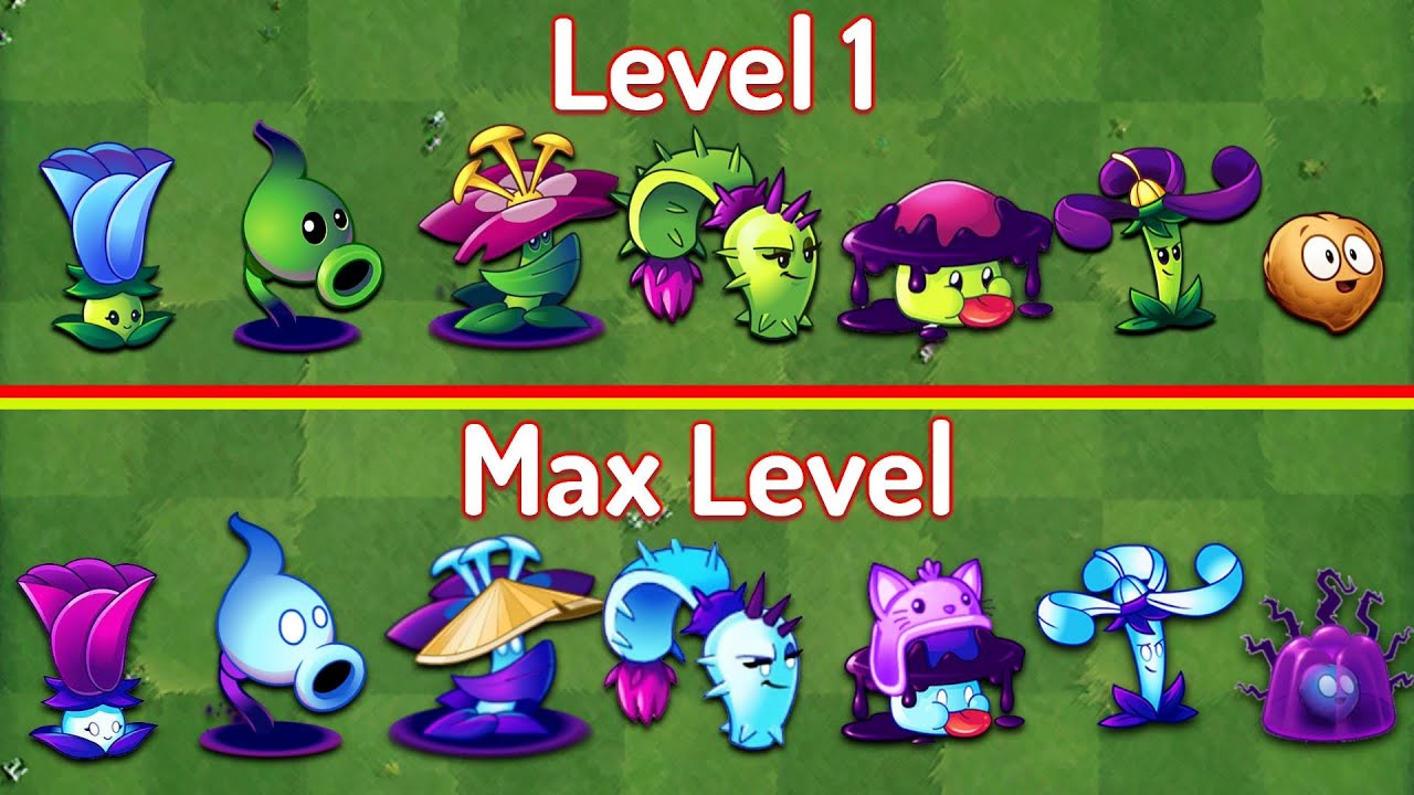 PVZ 2 - Every Shadow Plants Level 1 vs Max Level! - YouTube