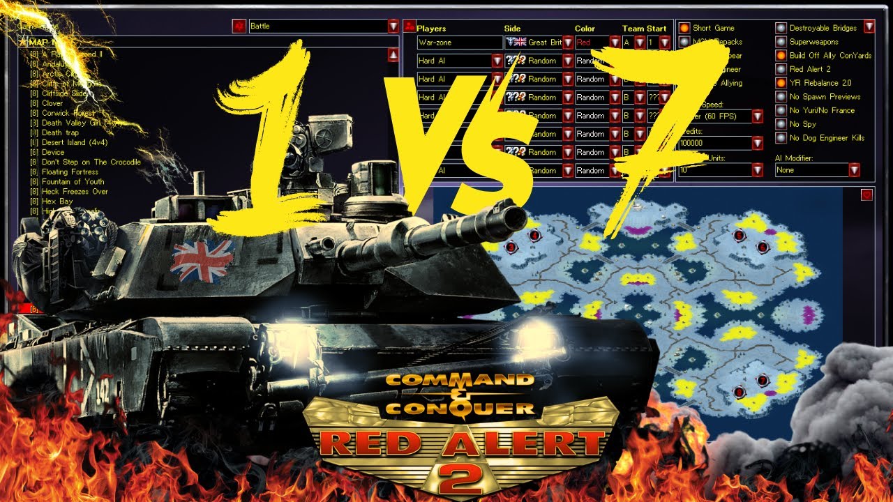 Red Alert 2: 1v7 - Extra Hard AI & MCV Steal! Fast-Paced Domination ...