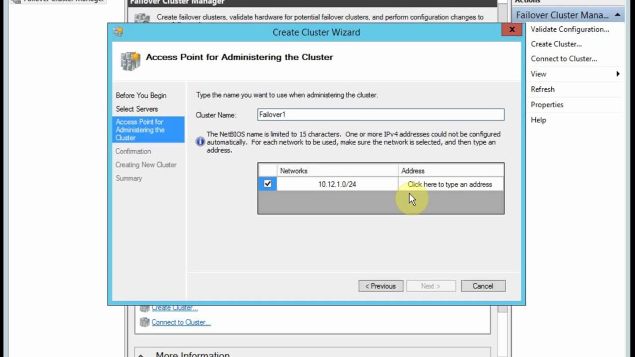 Create Failover Cluster Youtube