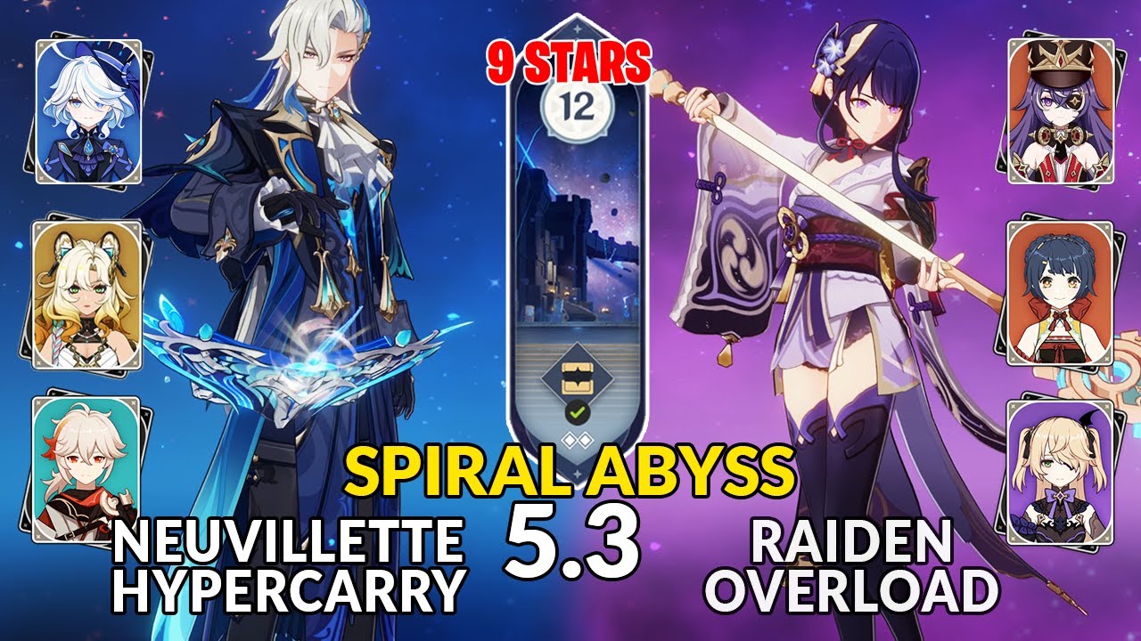 New 5.3 Spiral Abyss | Neuvillette Hypercarry Team and Raiden Overload ...