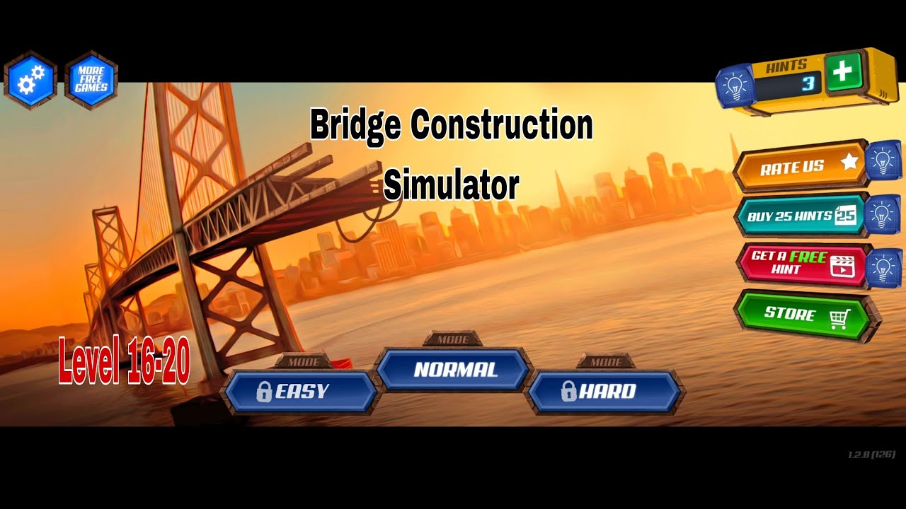 Bridge Construction Simulator Level 16 20 - YouTube