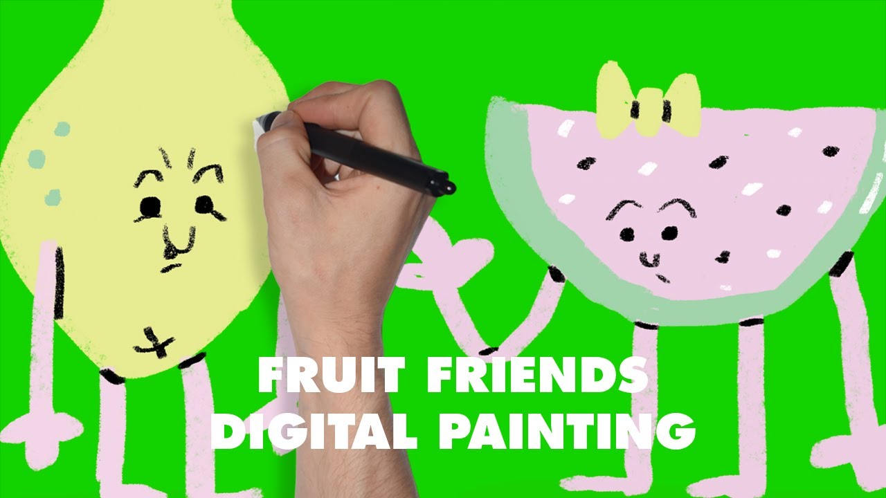 Fruit characters Simple Digital Painting Speed Art - YouTube