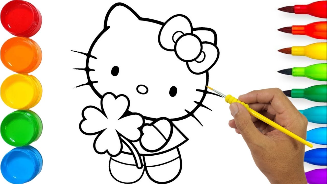 How to Draw and Color Hello Kitty | Easy Drawing for Kids Step by Step ...