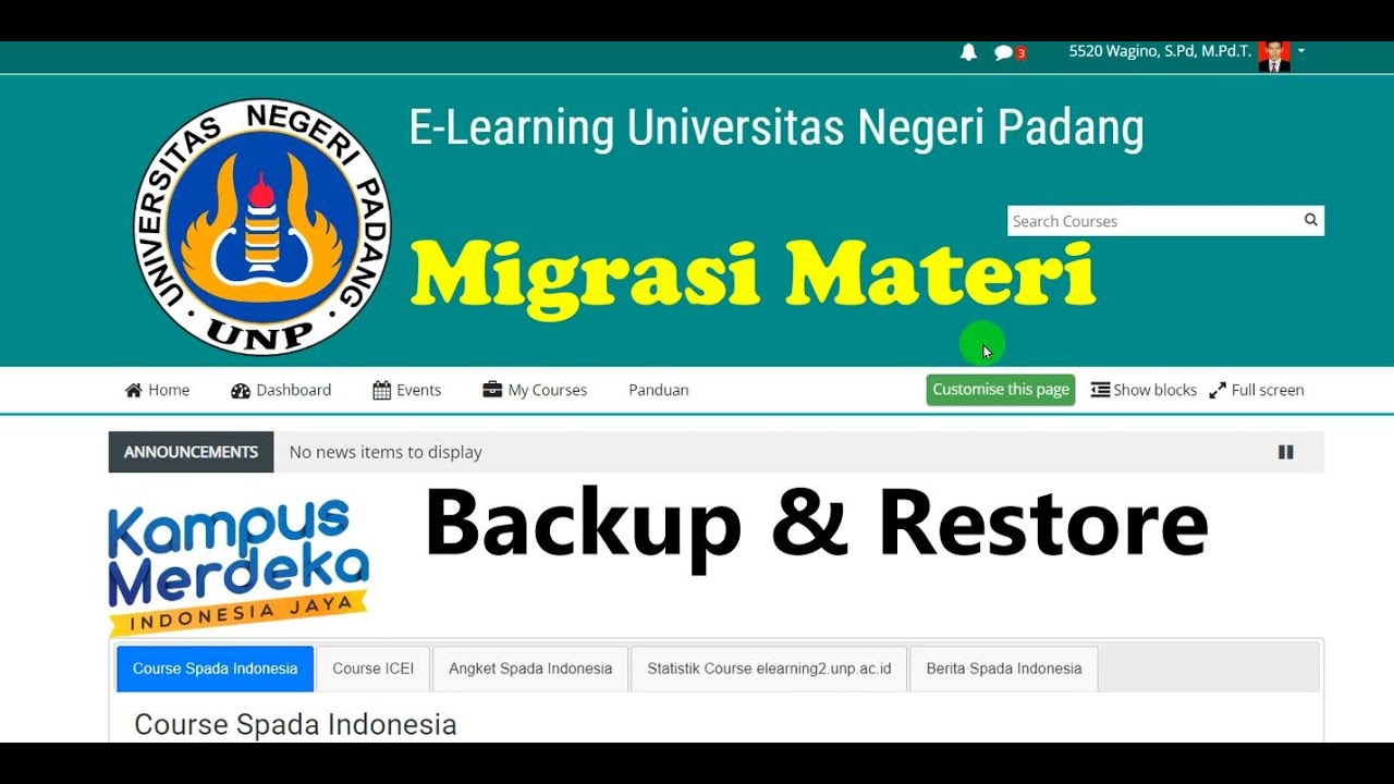 Migrasi Materi: Langkah Mudah Backup dan Restore eLearning2.unp.ac.id ...