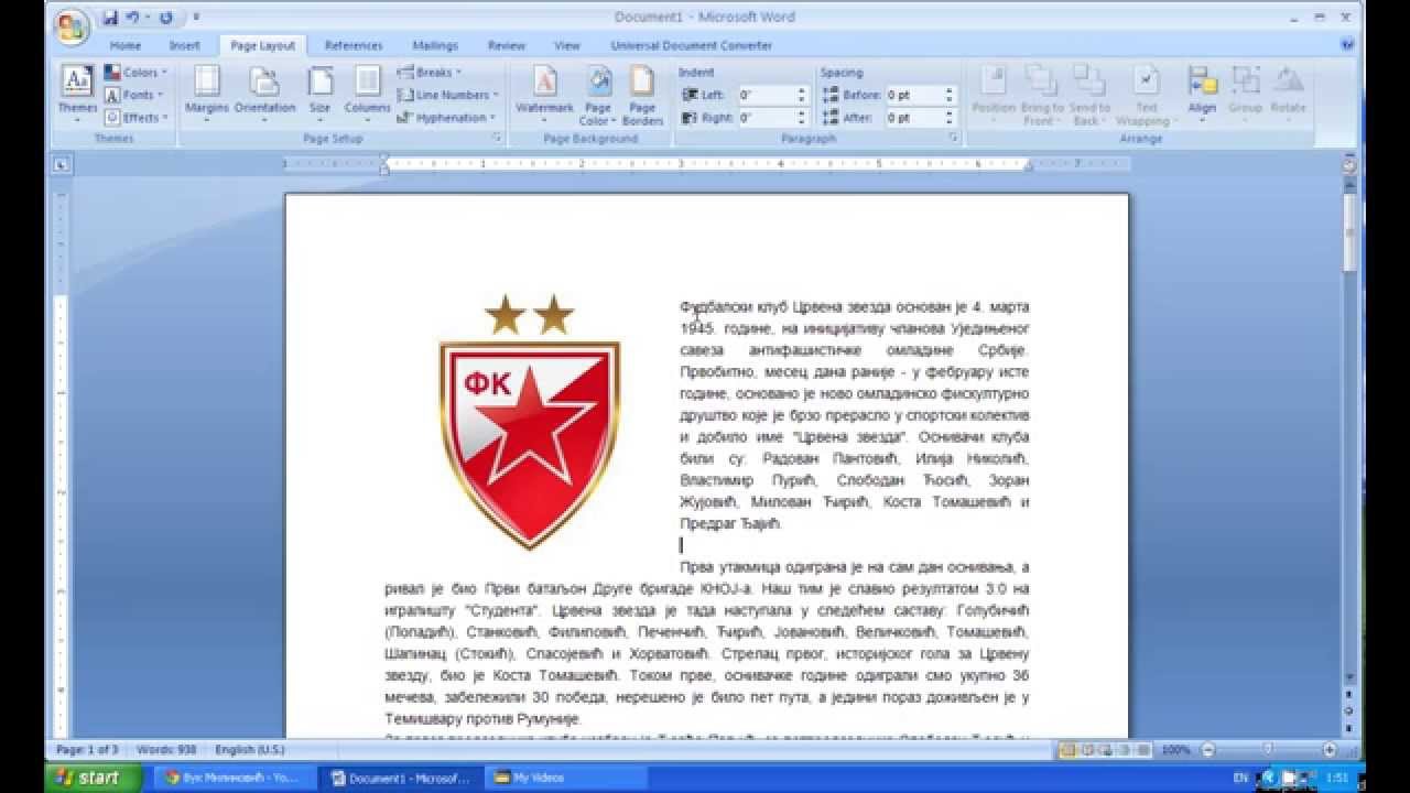 Lekcije Word - Kako pomerati poziciju slike u odnosu na tekst? - YouTube