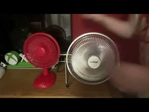 2013 Airflo 6 inch red desk fan VS Challenge 9 inch chrome high ...