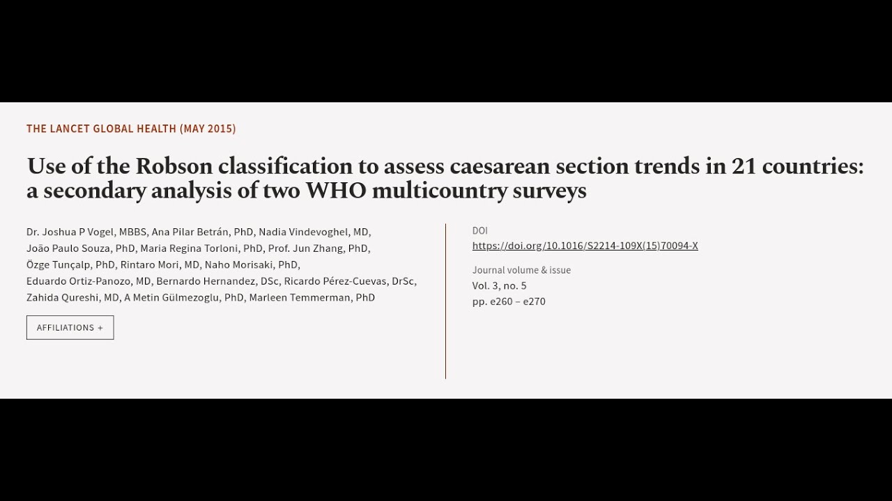 Use of the Robson classification to assess caesarean section trends in ...