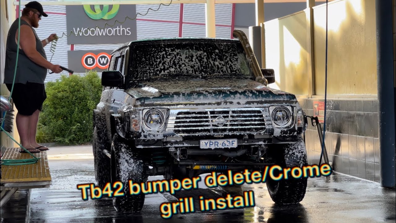 Gq patrol bumper delete/Crome grill on install - YouTube