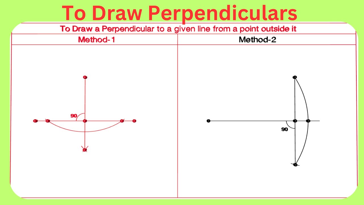 Basic Engineering Geometry: To Draw Perpendiculars (Method-4) - YouTube