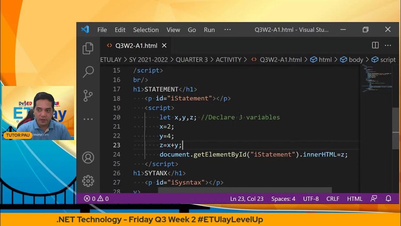 .NET Technology - Friday Q3 Week 2 #ETUlayLevelUp - YouTube