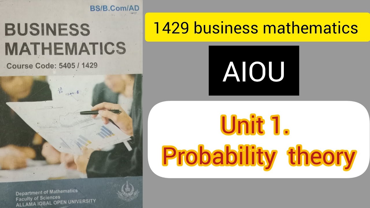 Business mathematics \\ BS/B.com/AD\\course code 5405/1429\\unit 1,Question 1,2,3,4,5,solved ...