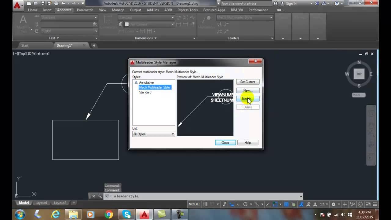 AutoCAD I 18-17 Changing Multileader Styles - YouTube