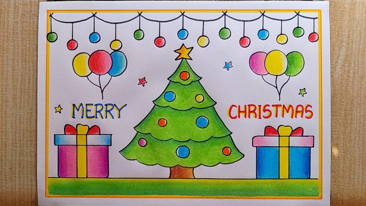 Very easy Christmas drawing| Christmas Tree drawing| Merry Christmas ...