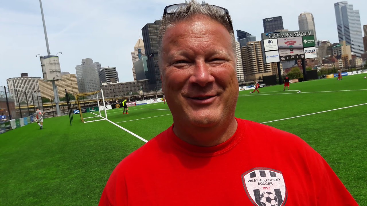 West Allegheny head coach Kevin Amos, post game after 6-1 win vs Exeter ...