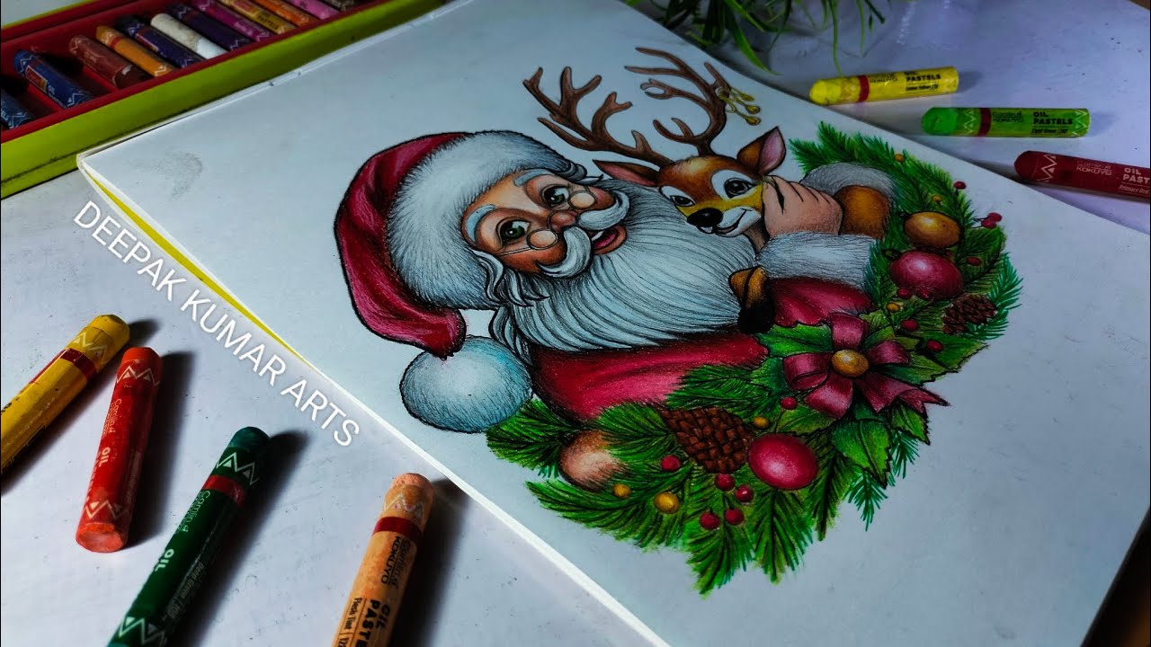 How to Draw Santa Claus Colour Drawing || Christmas Special Santa Claus ...