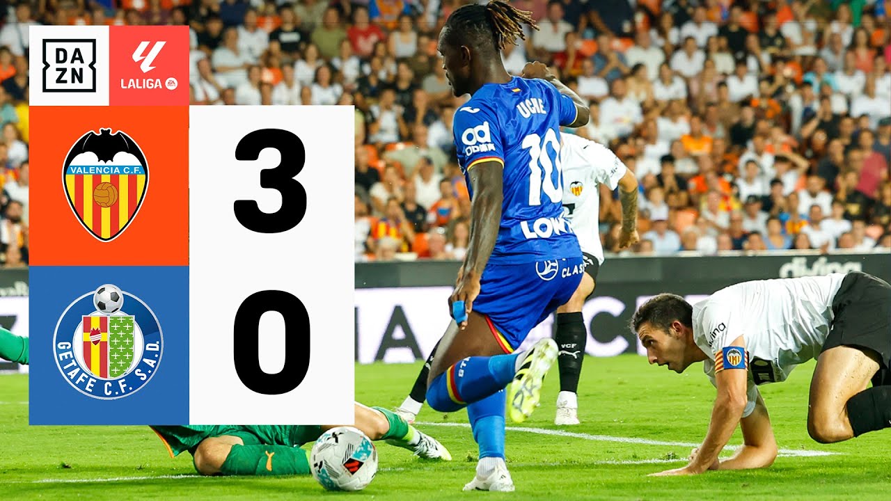 Valencia CF vs Getafe CF (3-0) | Resumen y goles | Highlights LALIGA EA ...
