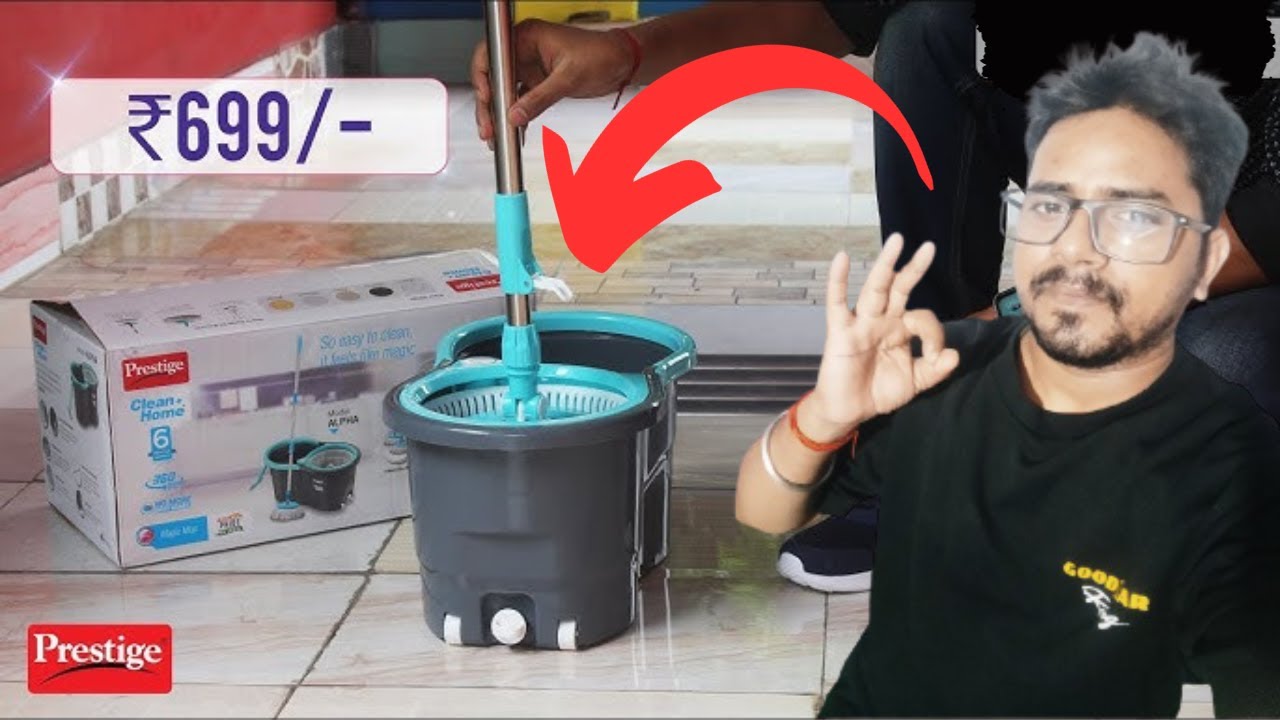 Unboxing of Prestige Clean Home Magic Spin Mop Deluxe PSB 800Rs ONLY ...