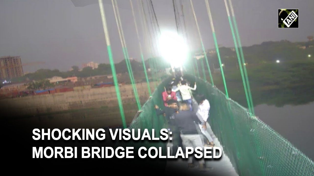 SHOCKING visuals: CCTV visuals of moment when Morbi bridge collapsed ...