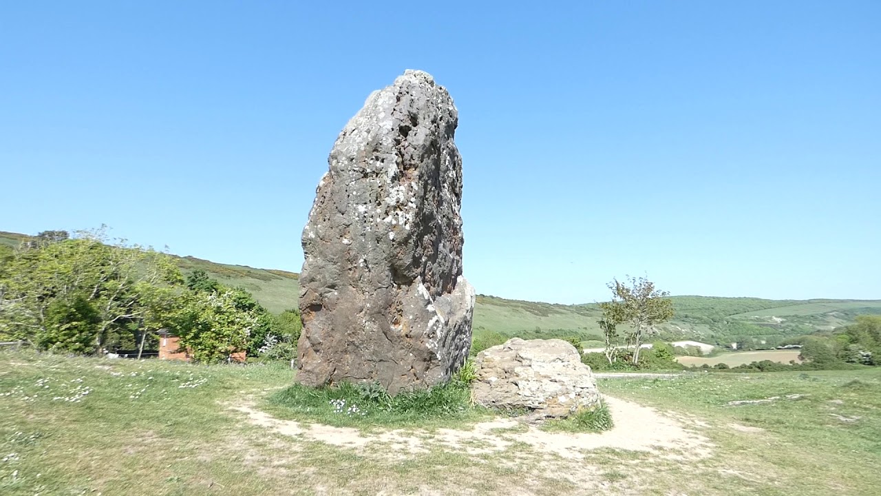 View of the iconic Longstone Neolithic monument Mottistone Isle of ...