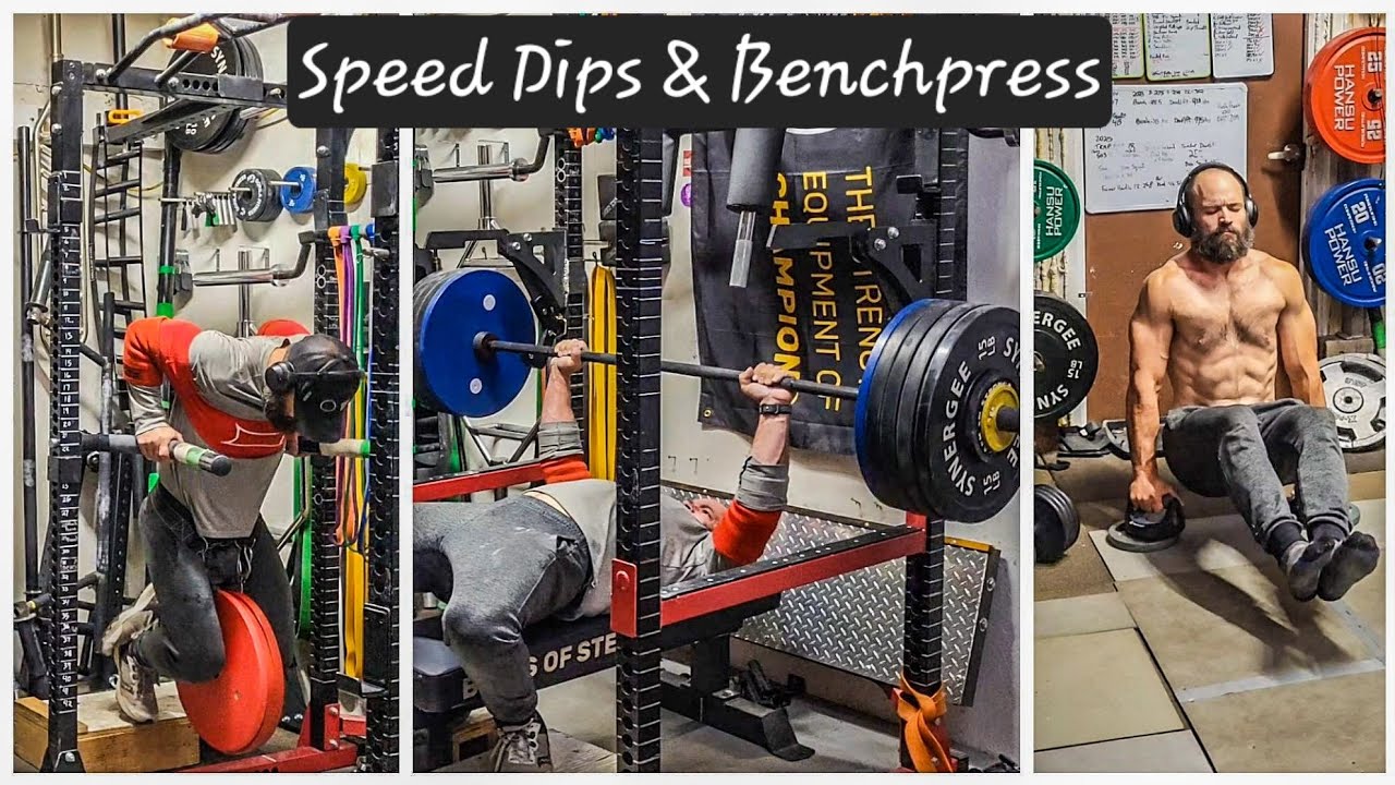 Throwing down a dip & push-up challenge. Speed dip, benchpress ...