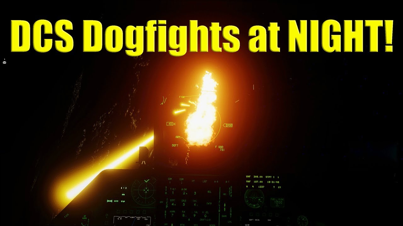 Dogfighting at Night almost Pitch Black! Guns Only #DCS World - YouTube
