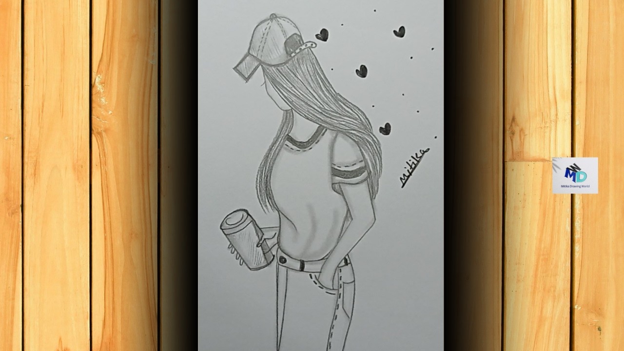 How To Draw A Girl Wearing Cap (Step By Step) | Easy Girl Drawing ...