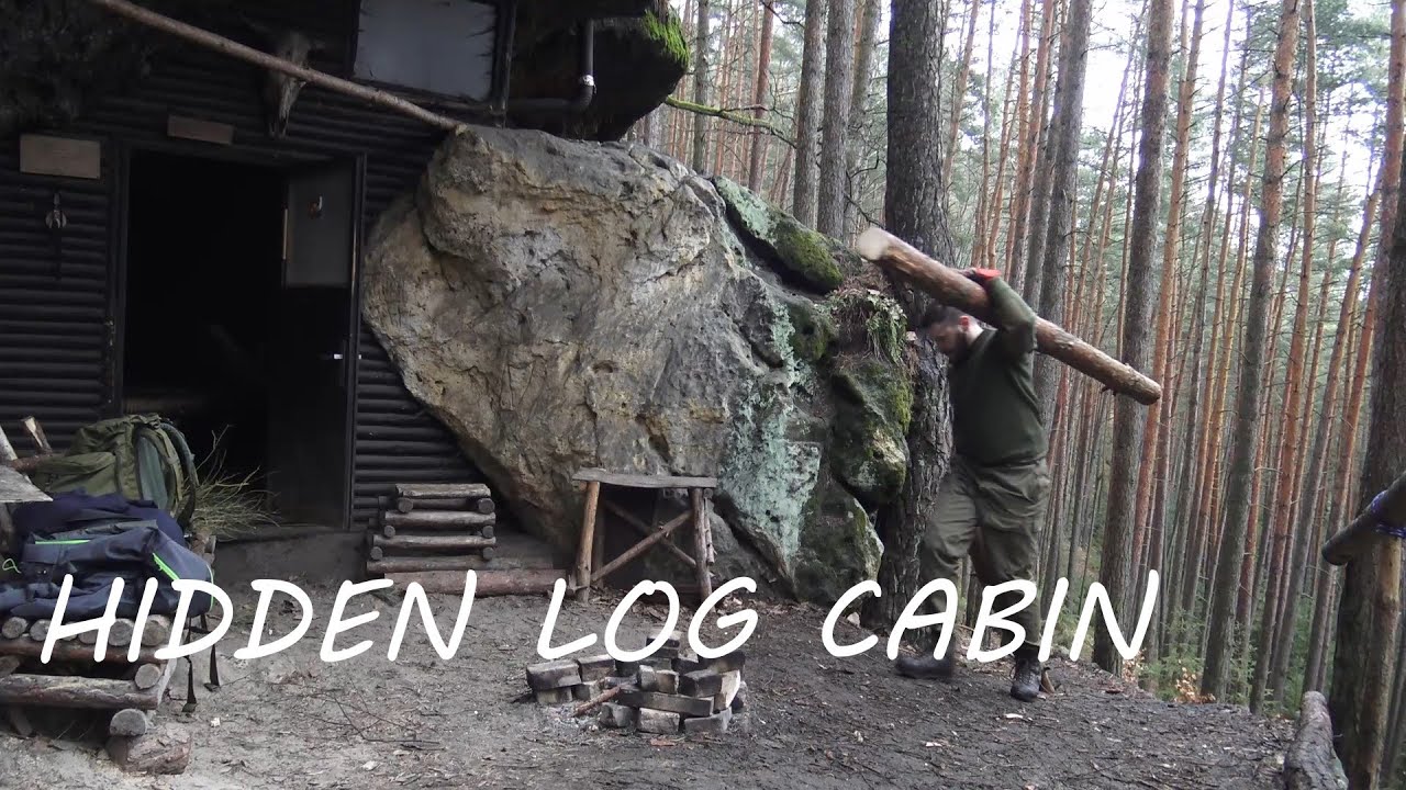 NIGHT IN A HIDDEN LOG CABIN / NOC VE SKRYTÉM SRUBU - YouTube