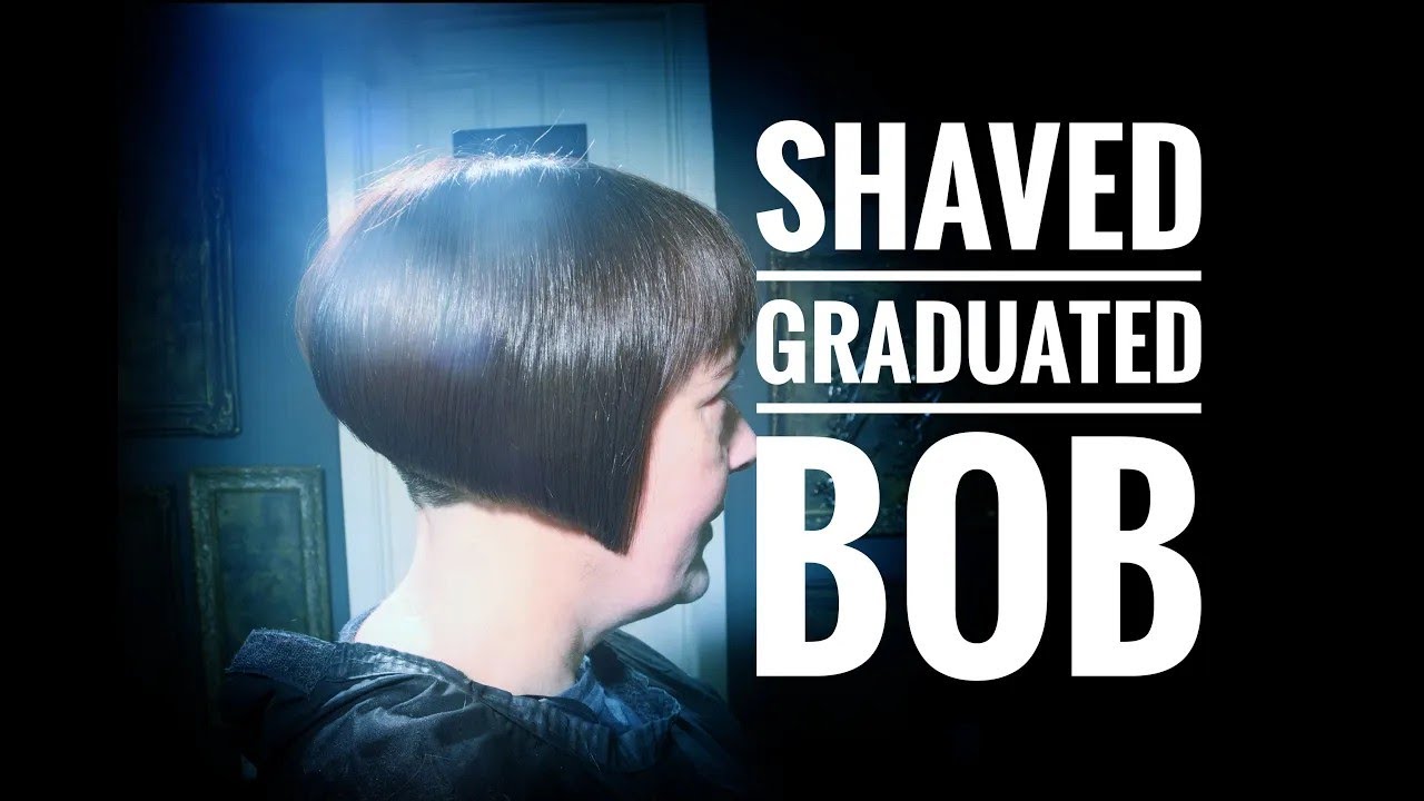 CLASSIC GRADUATED A LINE undercut shaved BOB WITH FREEHAND CLIPPERING ...