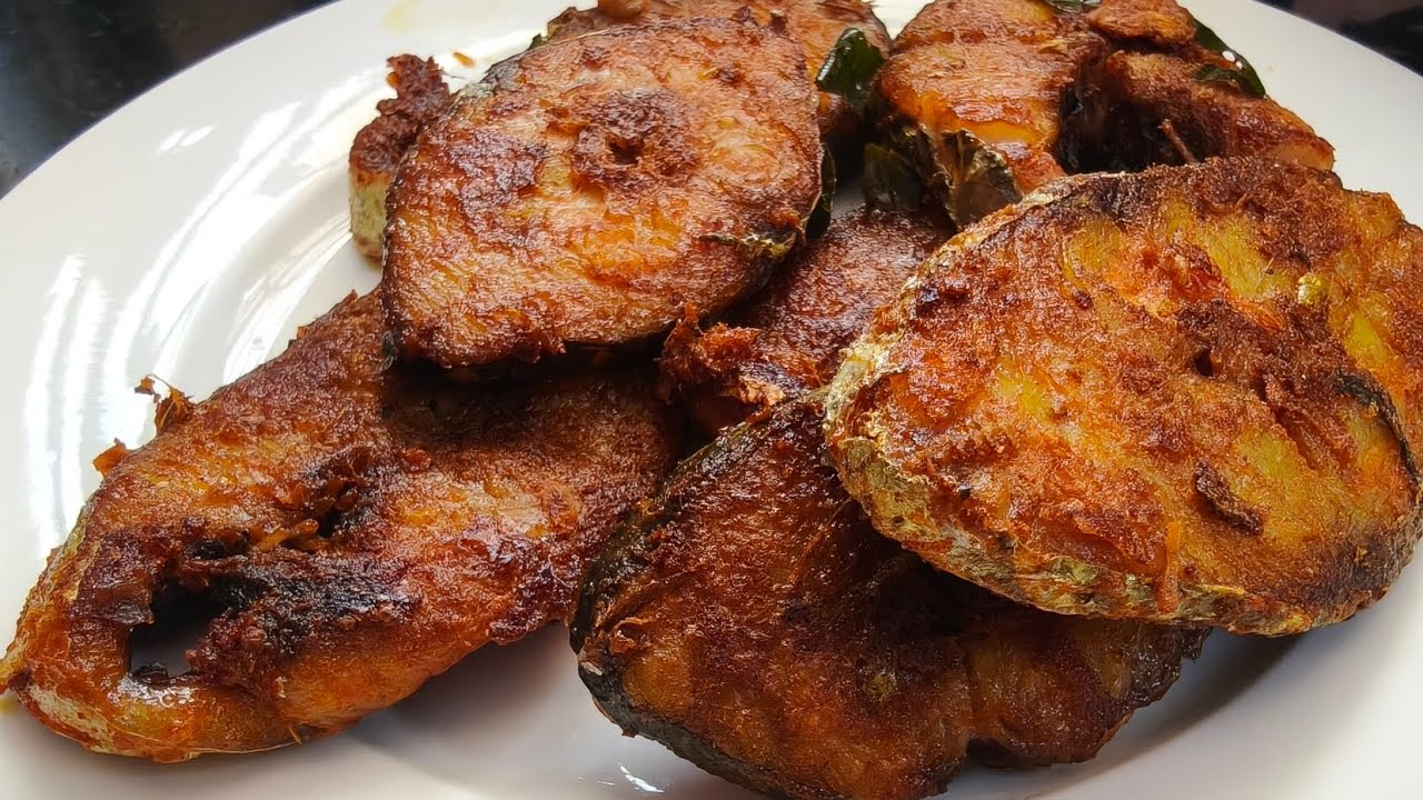 King fish Fry in Kerala style#Fish fry - YouTube