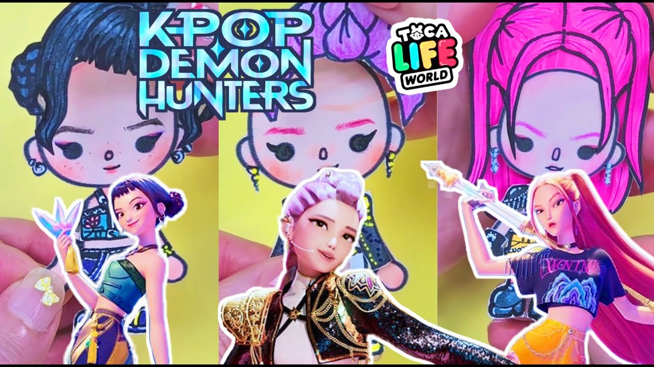 K-pop Demon Hunters Toca Boca Drawing Huntrix All Members Rumi Mira ...