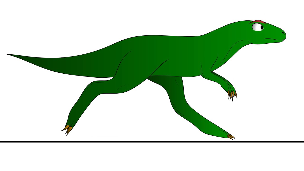 Allosaurus running animation cycle - YouTube
